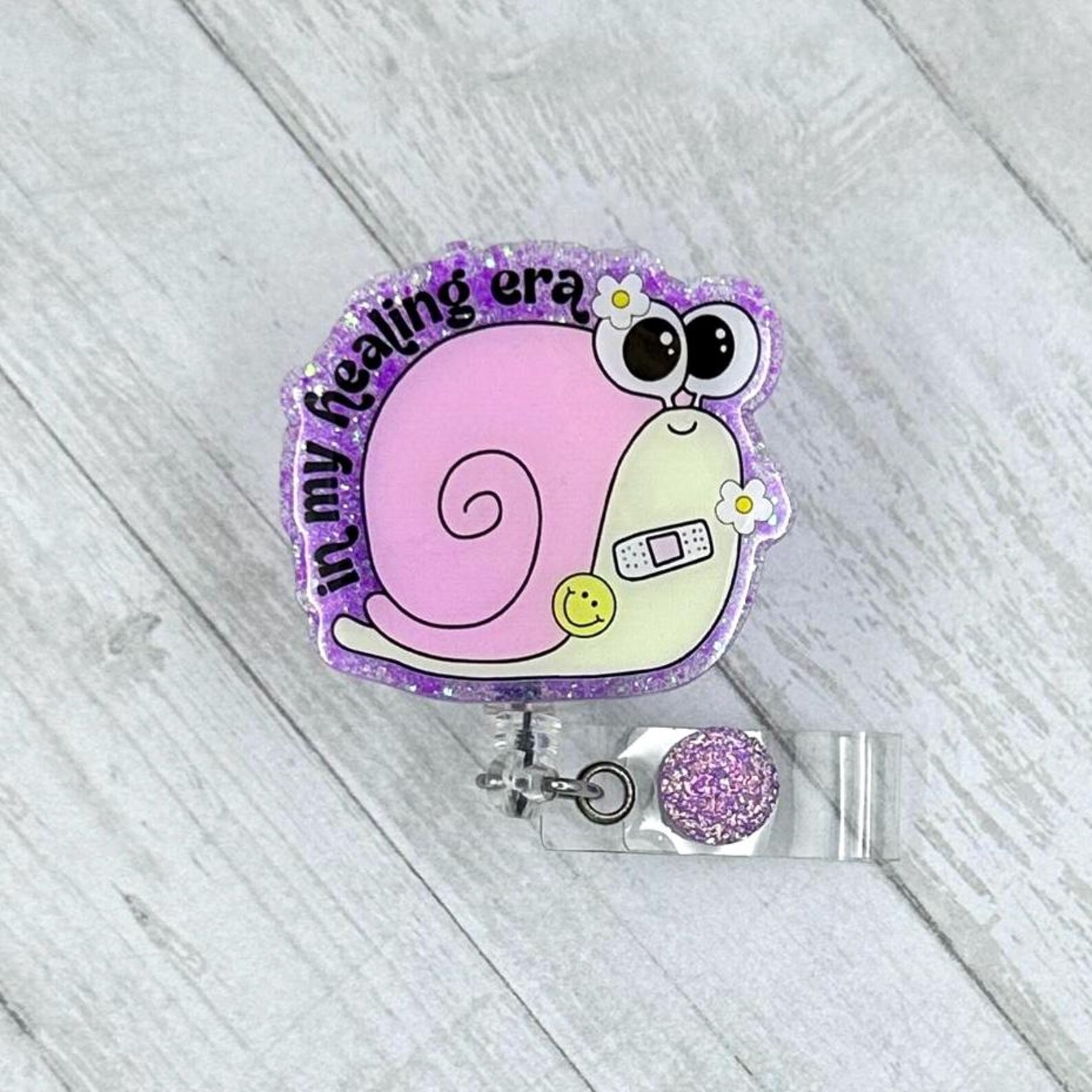 In My Healing Era Badge Reel, Cute Snail ID Holder, Nursing Student ...