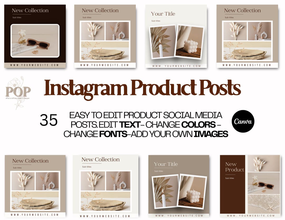 Canva Instagram Product Post Template: Editable Social Media Branding ...