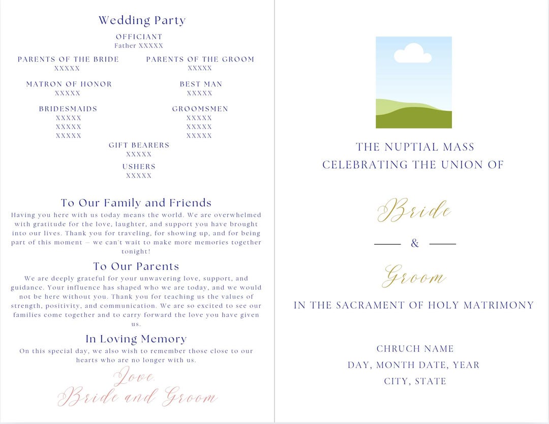 Catholic Wedding Church Program - Etsy
