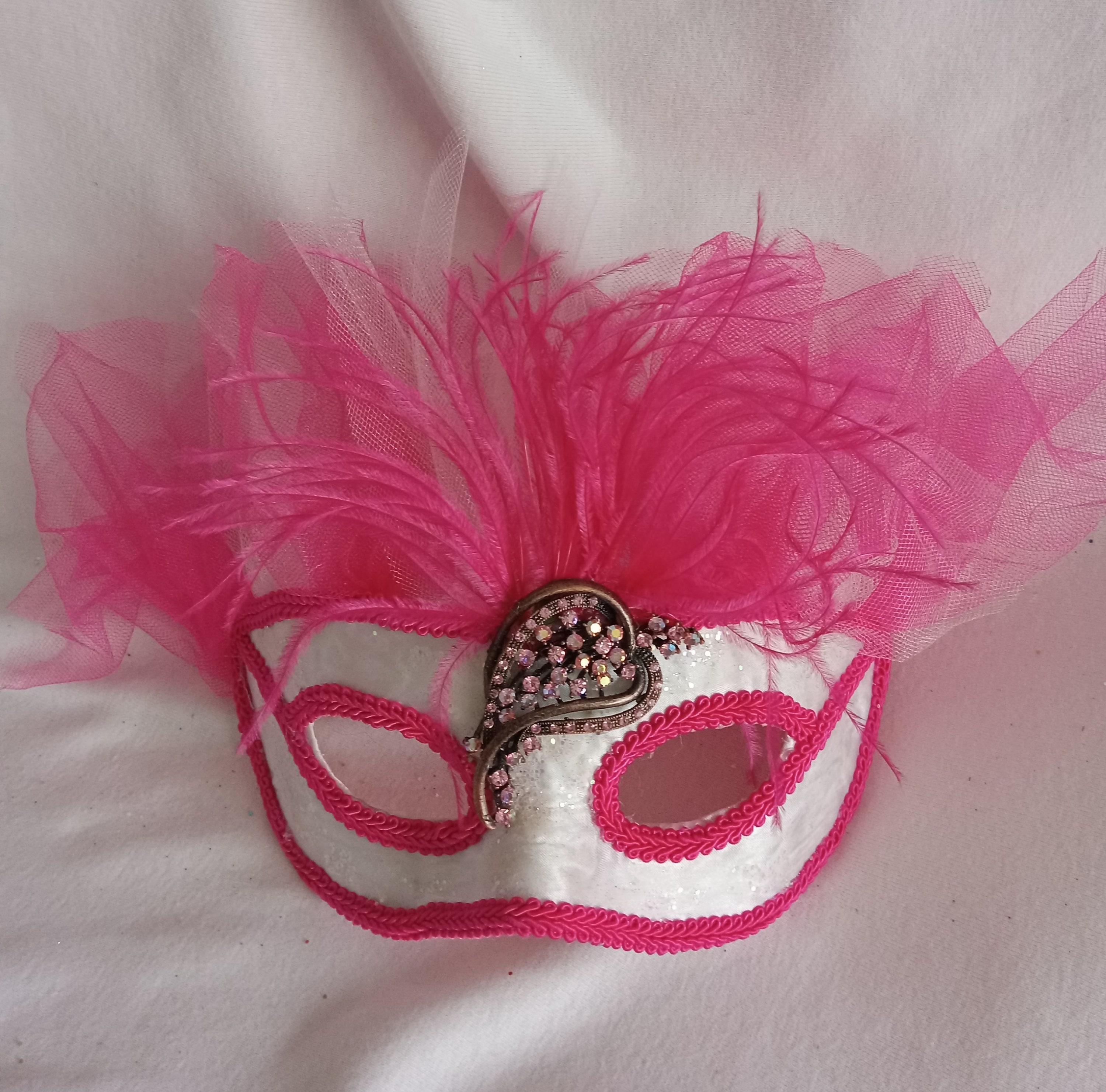 Hot Pink Masquerade Mask, Fuschia, Photo Prop, Handmade , Crystal Mask ...