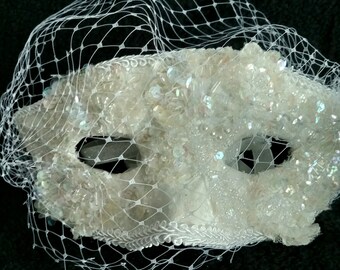 White Masquerade Mask Borealis Crystals Mask Bridal Mask - Etsy