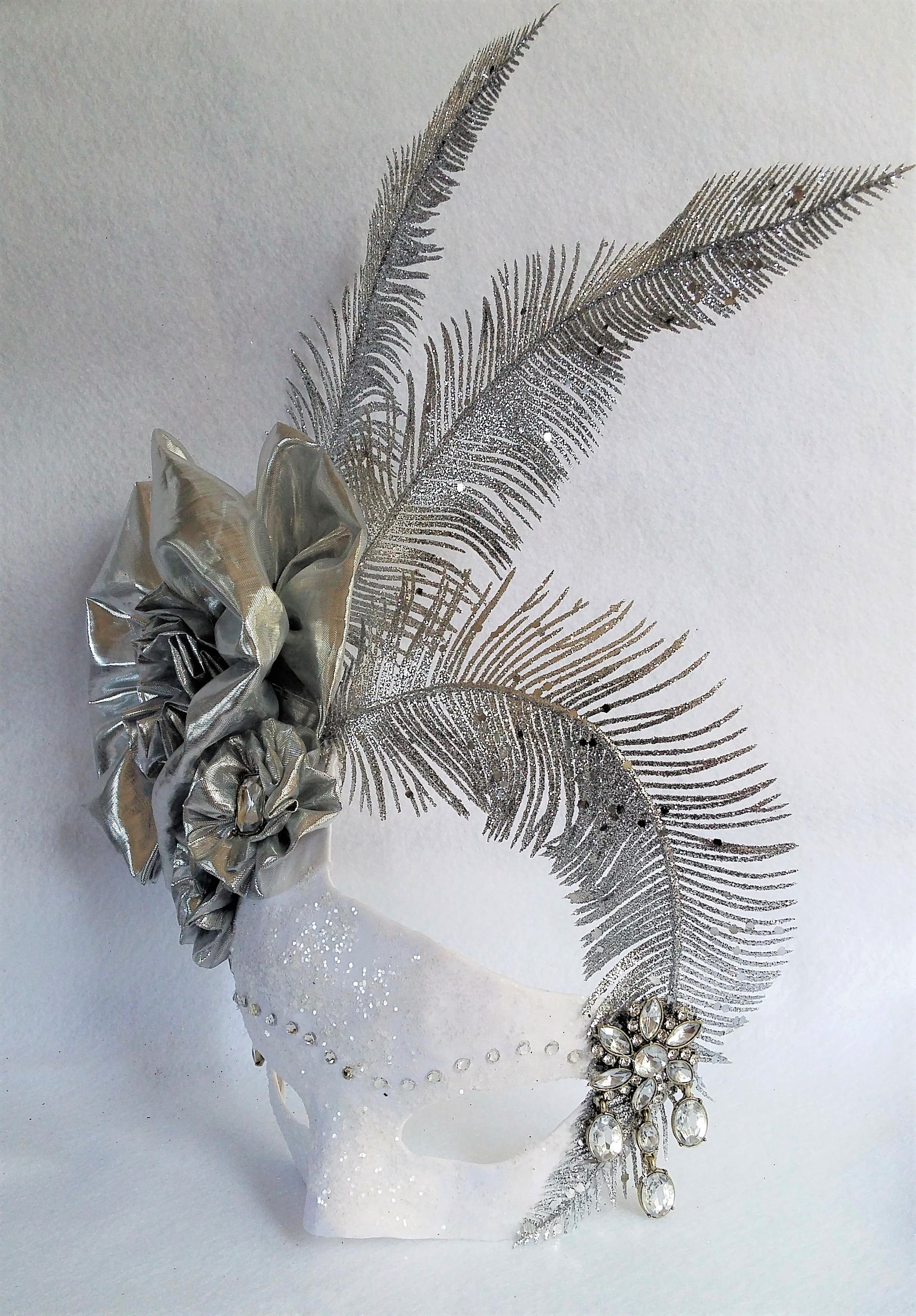 Masquerade Mask Silver Venetian Photo Prop Ballroom Rennaisance Faire ...