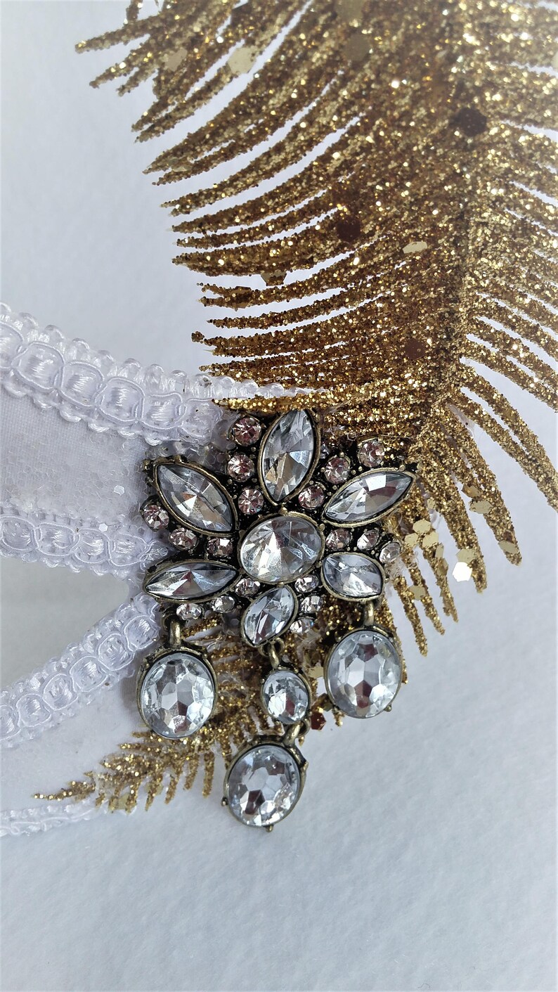 Gold White Masquerade Mask,venetian Mask,handmade Mask,gold Flower,gold ...