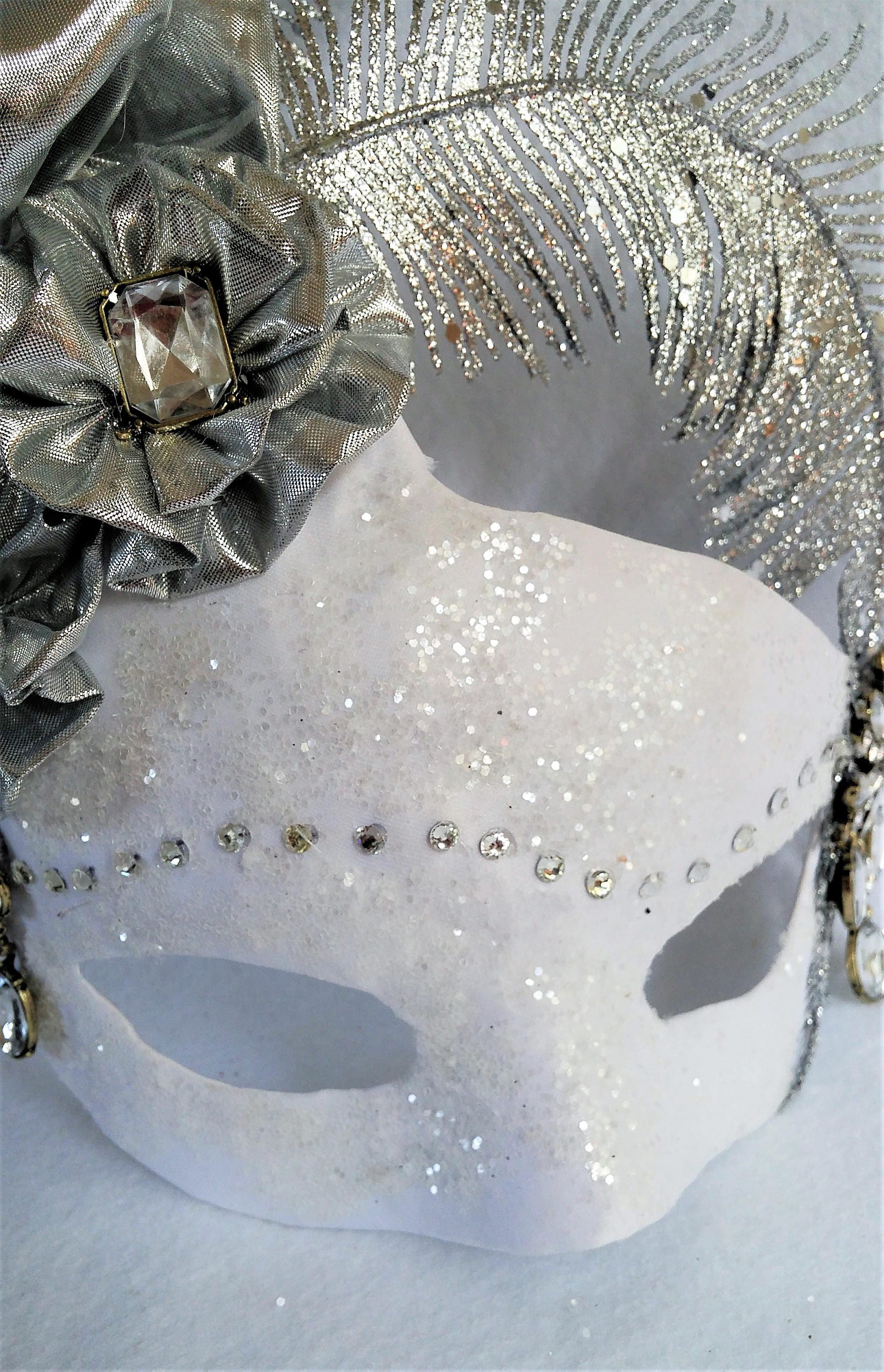 Masquerade Mask Silver Venetian Photo Prop Ballroom Rennaisance Faire ...