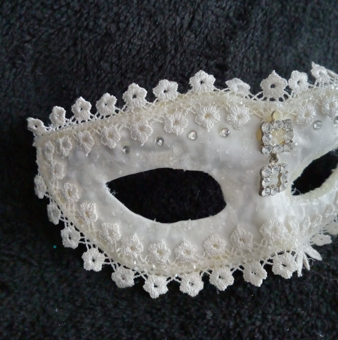 Ivory Masquerade Mask, Handmade Satin Crystal Mask,bridal Accessory ...