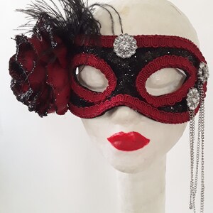 Red Black Masquerade Mask, Ballroom, Steampunk Mask, New Years Mask ...