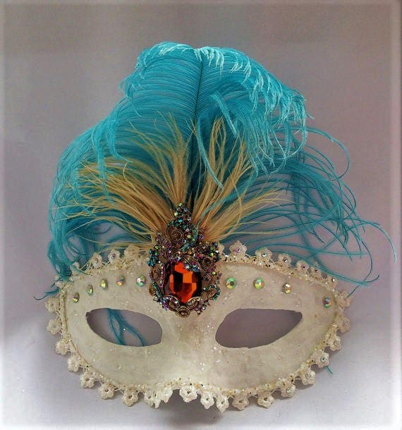 Handmade Masquerade Mask Satin Handmade Cinderella Story White Ivory