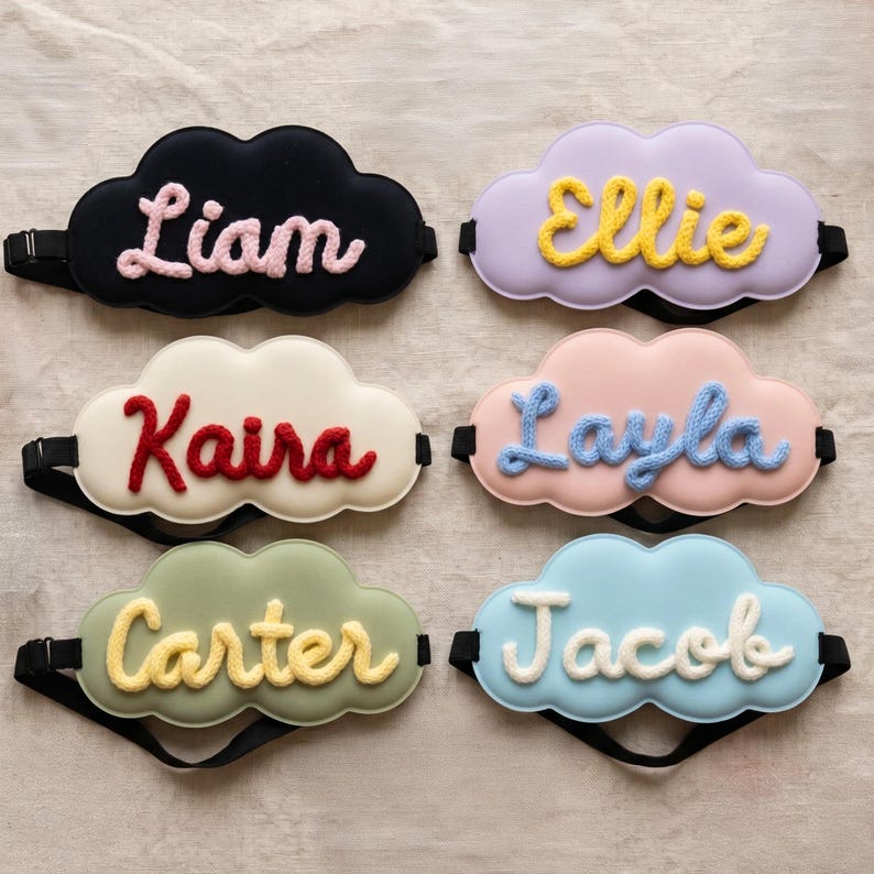 Personalized Yarn Name Eye Mask – Soft Light-blocking Sleep Mask - Etsy