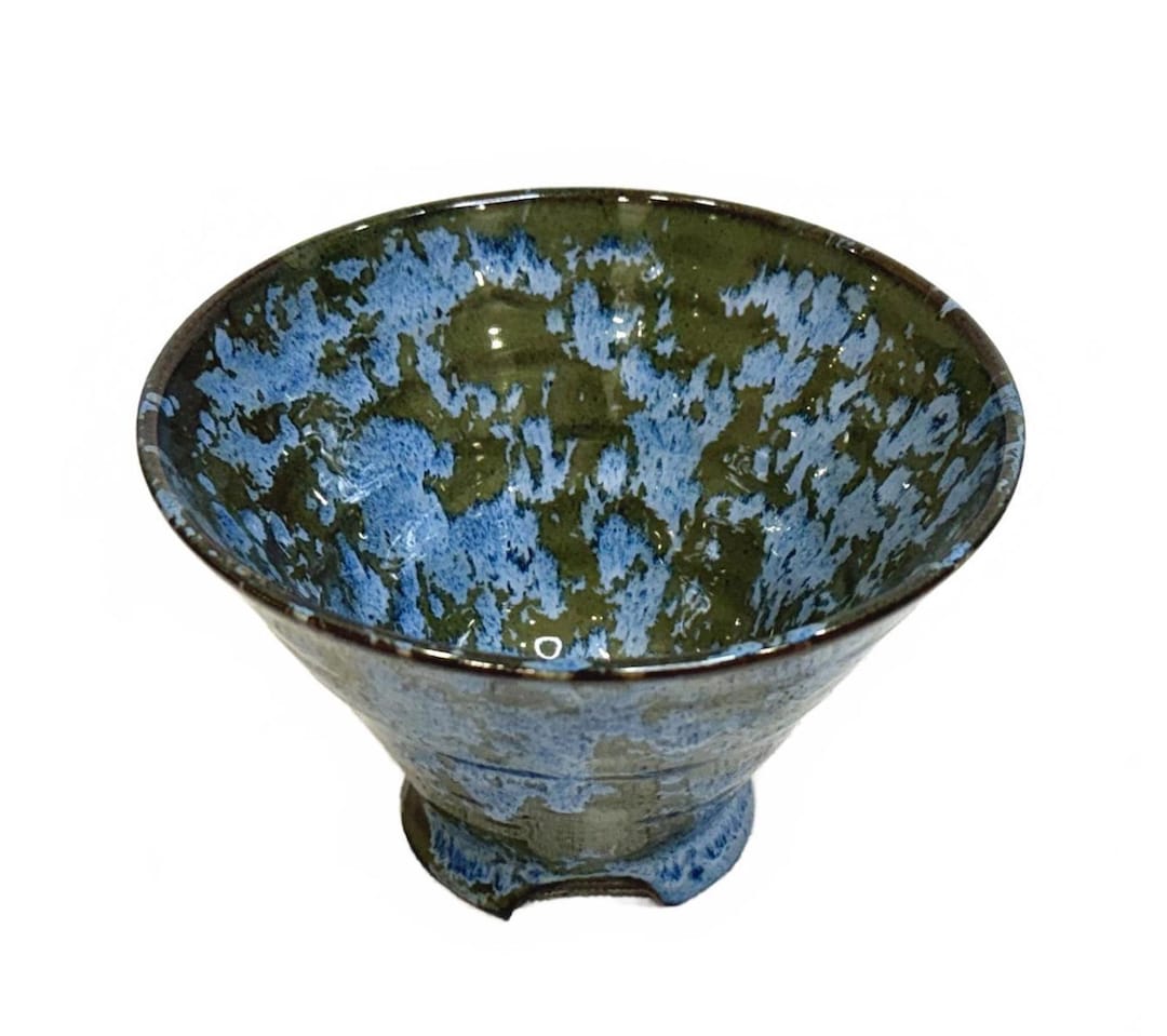 Ethridge Pottery PEI Blue and Green Glazed Stoneware Bowl Canadian ...