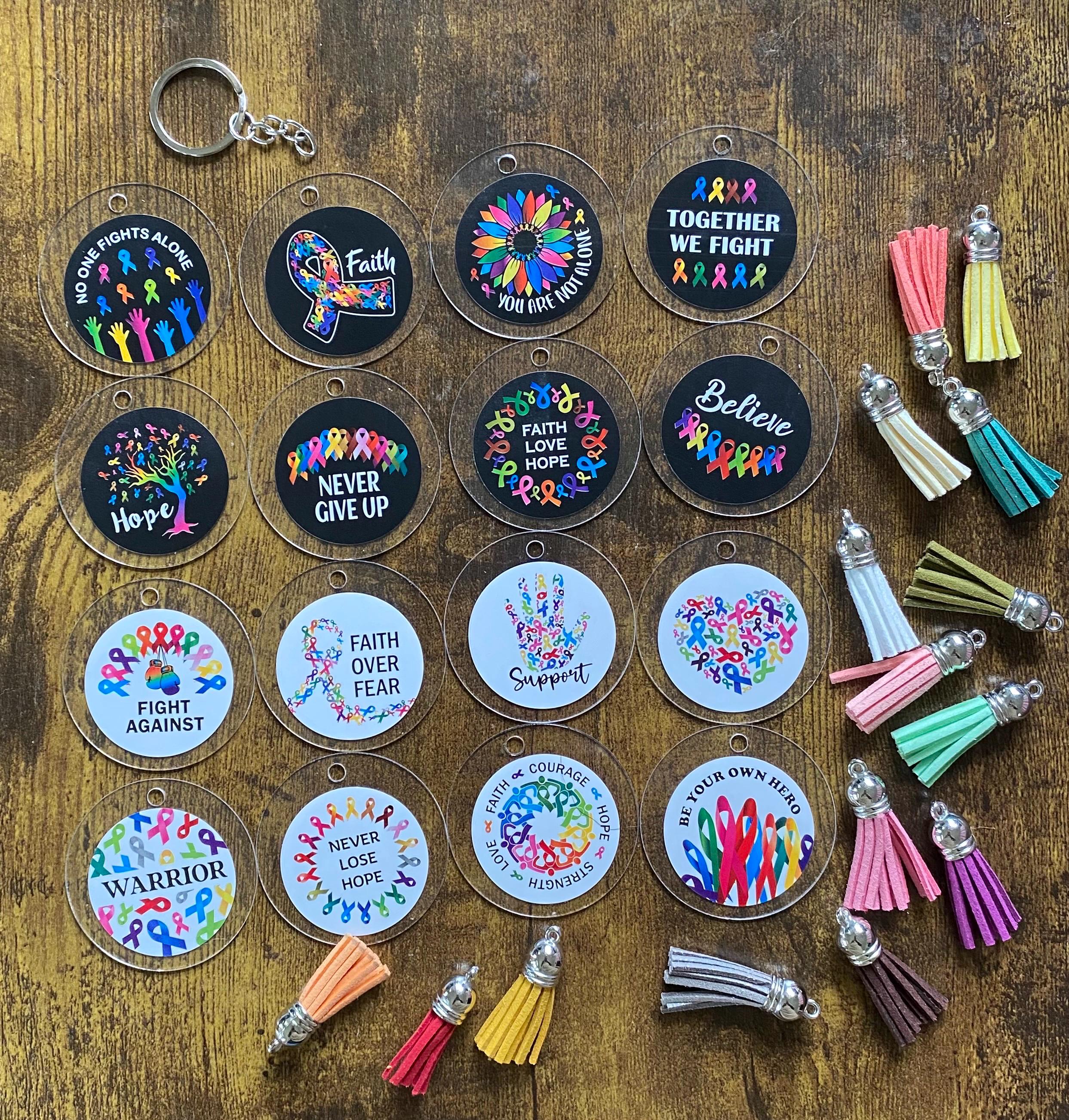 Cancer Awareness All Colors Keychains- White Label - Etsy