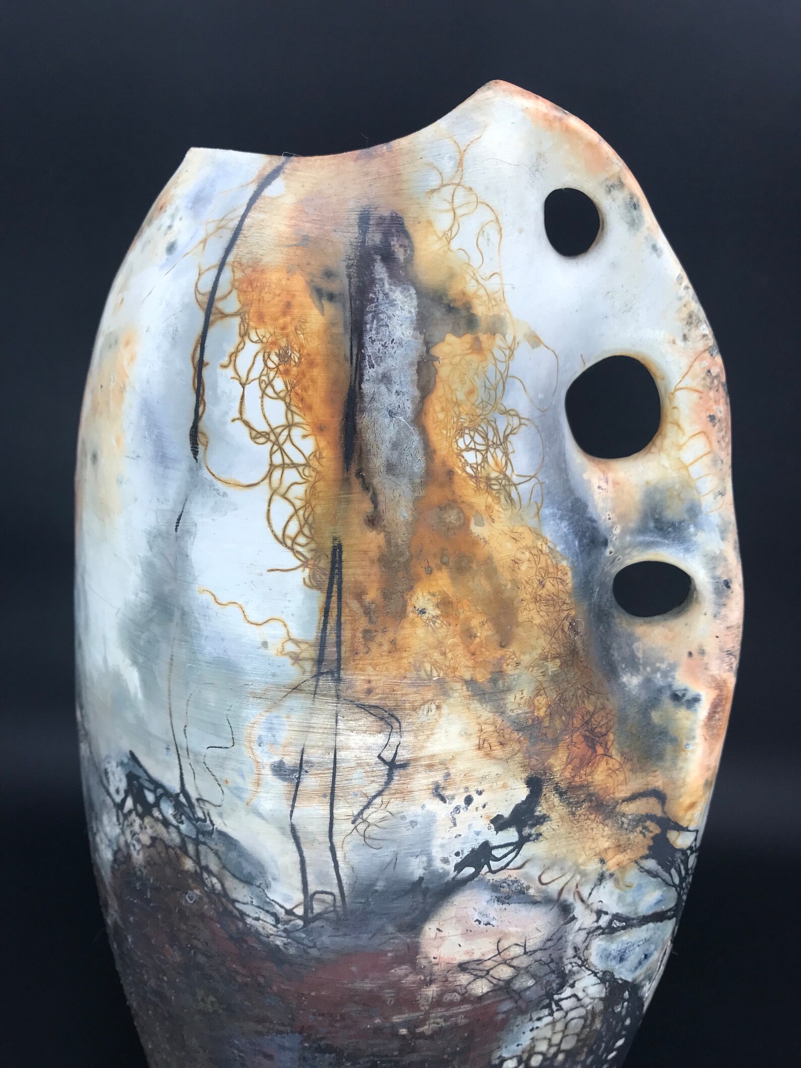 Pit Fired Pottery Vase: Collectible Barrel-fired Ceramic Decor - Etsy