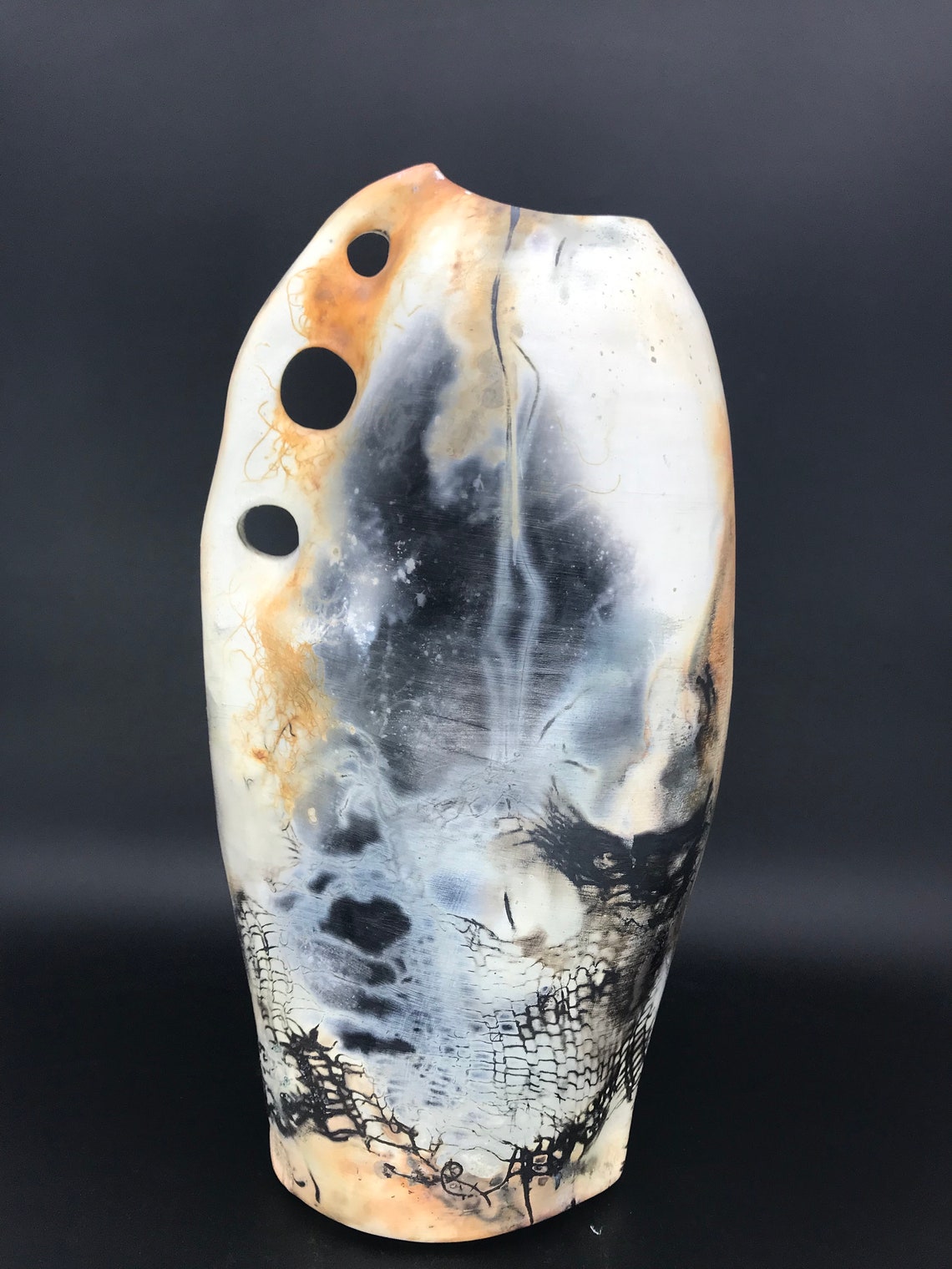 Pit Fired Pottery Vase: Collectible Barrel-fired Ceramic Decor - Etsy
