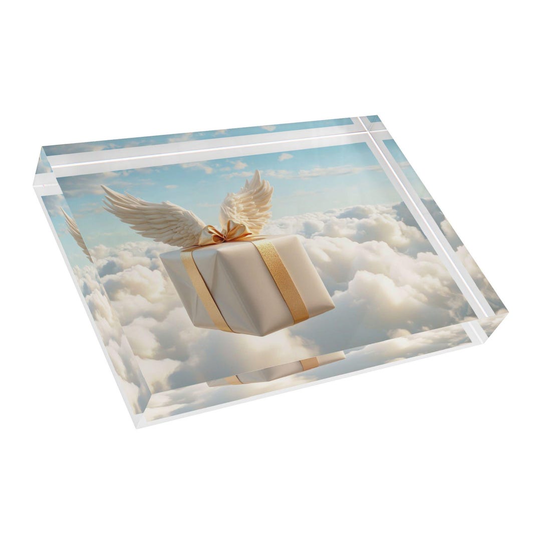 Photo Block, "angel Wings Bring Gift" - Thoughtful/inspiring Any ...