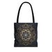 Mandala Tote Bag, Elegant Gold on Black, 3 Sizes, - Etsy