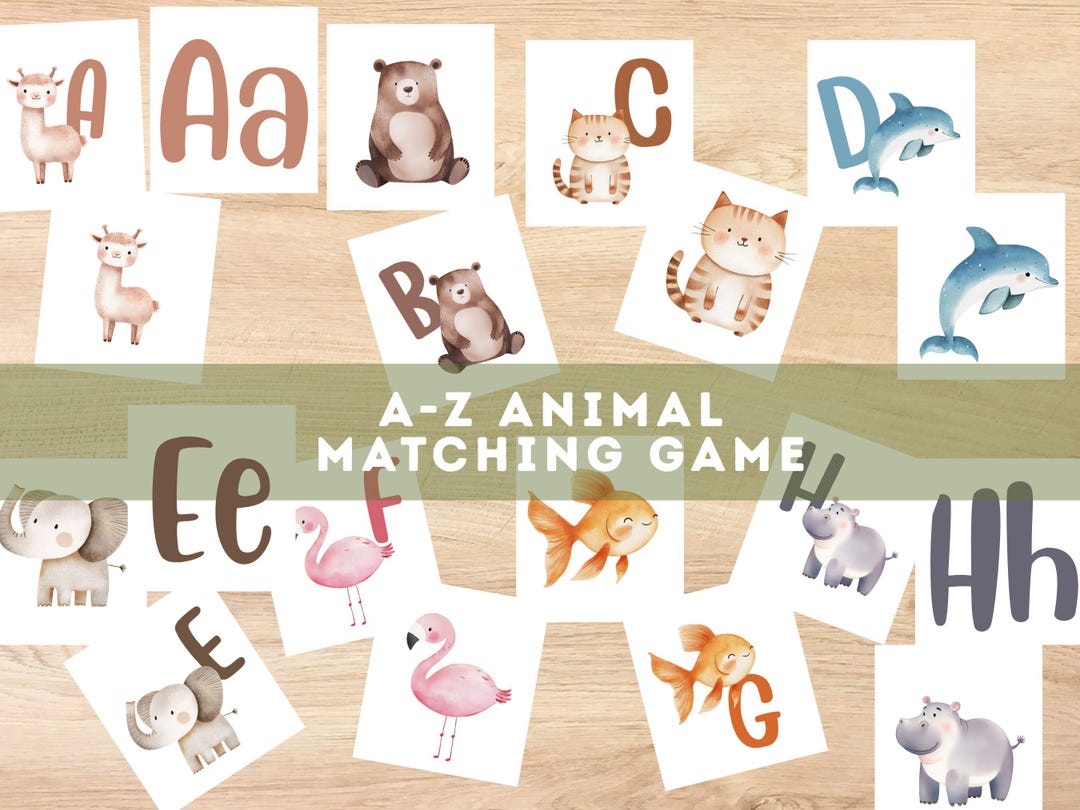 A-Z Animal Letter Matching Game - Homeschool Alphabet Digital Activity ...