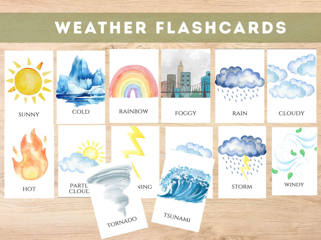 Weather Flashcards - Montessori Materials - Homeschool Resources ...