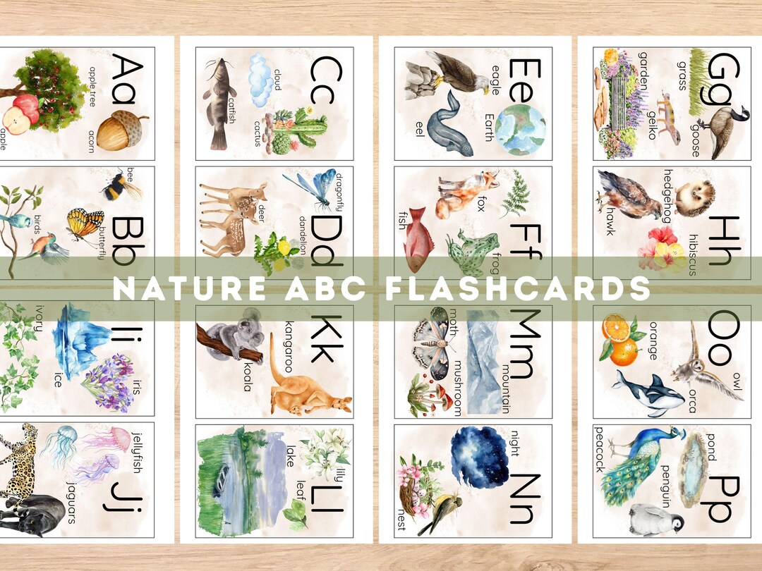 Nature ABC Flashcards - Nature Unit Study - Nature Alphabet Cards ...