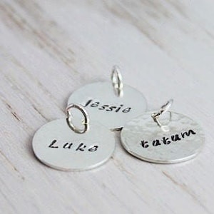 Personalized Name Disc | Medium 5/8" | Sterling Silver Stamped Name ...