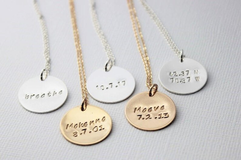 Personalized Name Necklace Birthdate Jewelry Kids Name - Etsy