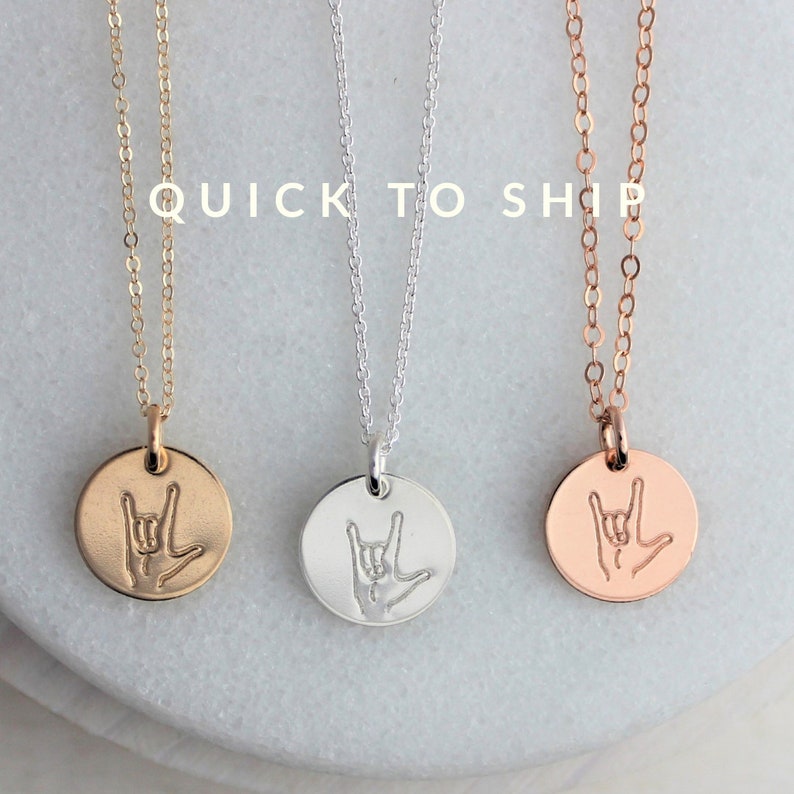 I Love You Sign Language Necklace Asl I Love You Hand - Etsy