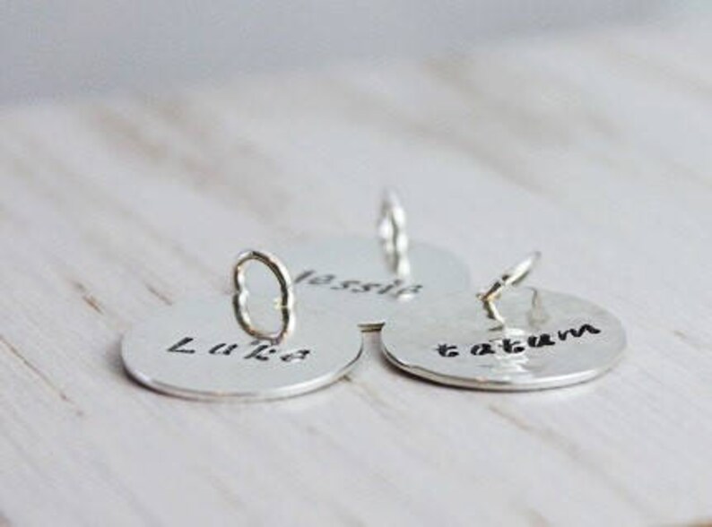 Personalized Name Disc Medium 5/8 Sterling Silver | Etsy