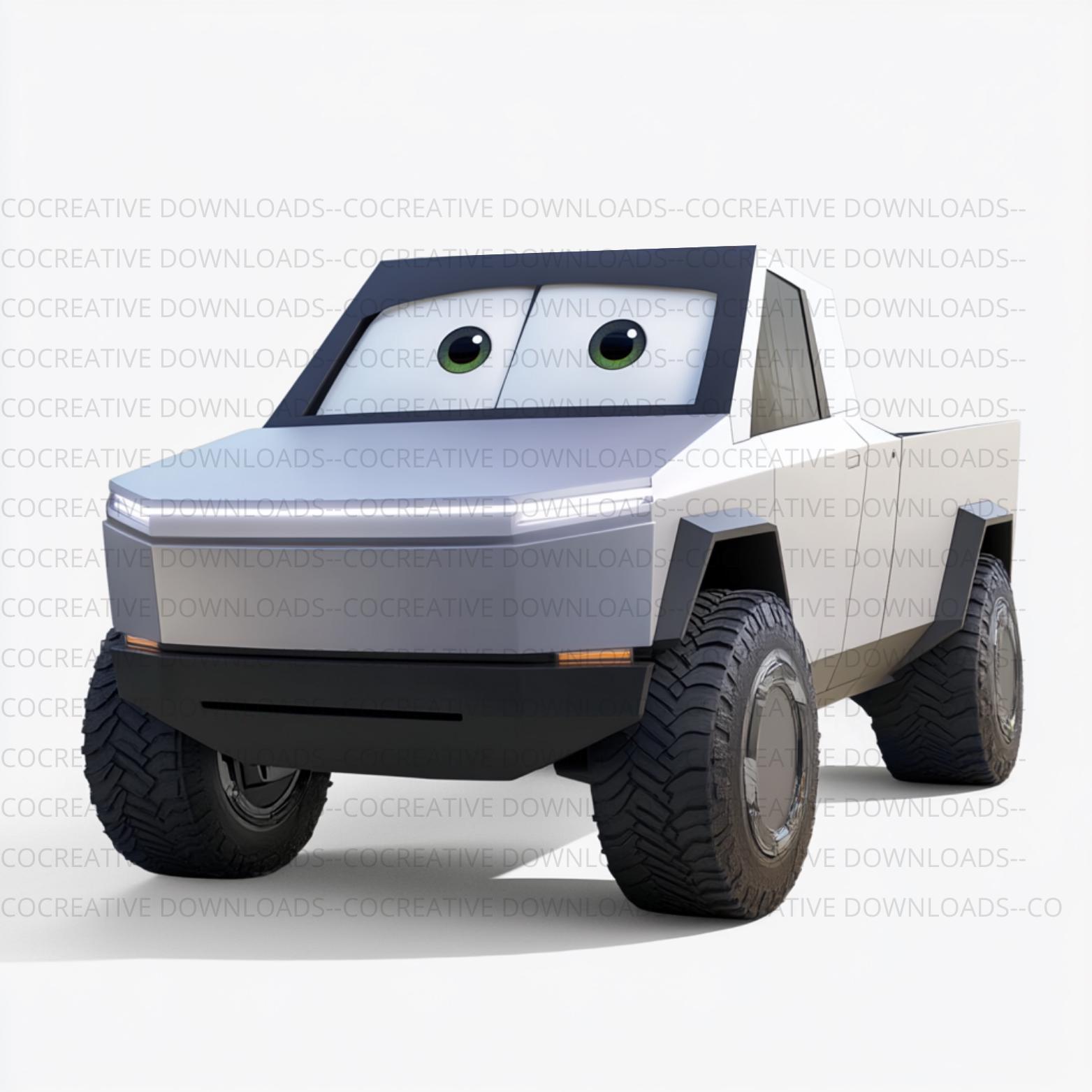 Disney Pixar Inspired Tesla Model Y & Cyber Truck Clip Art – 48 PNG ...