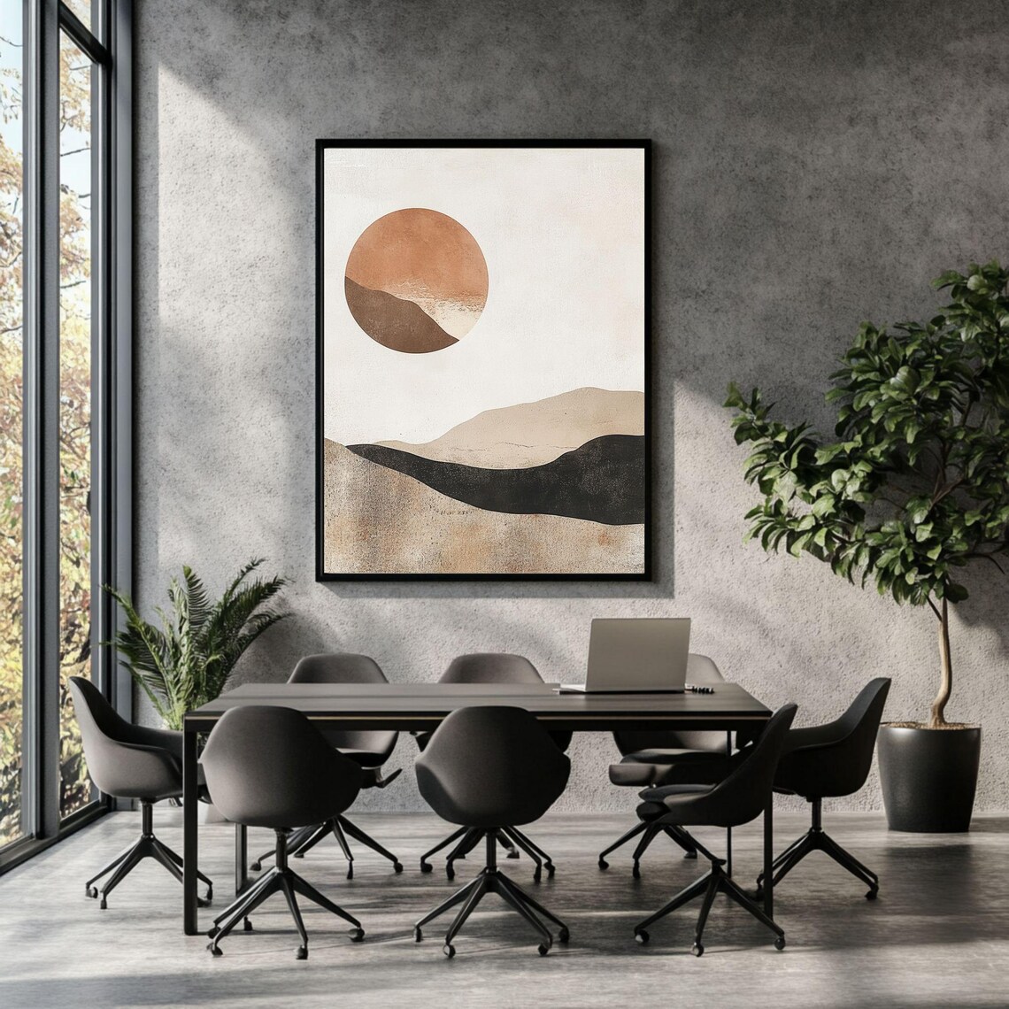 Abstract Wabi Sabi Sunset Landscape Print Japandi Zen Art Digital ...