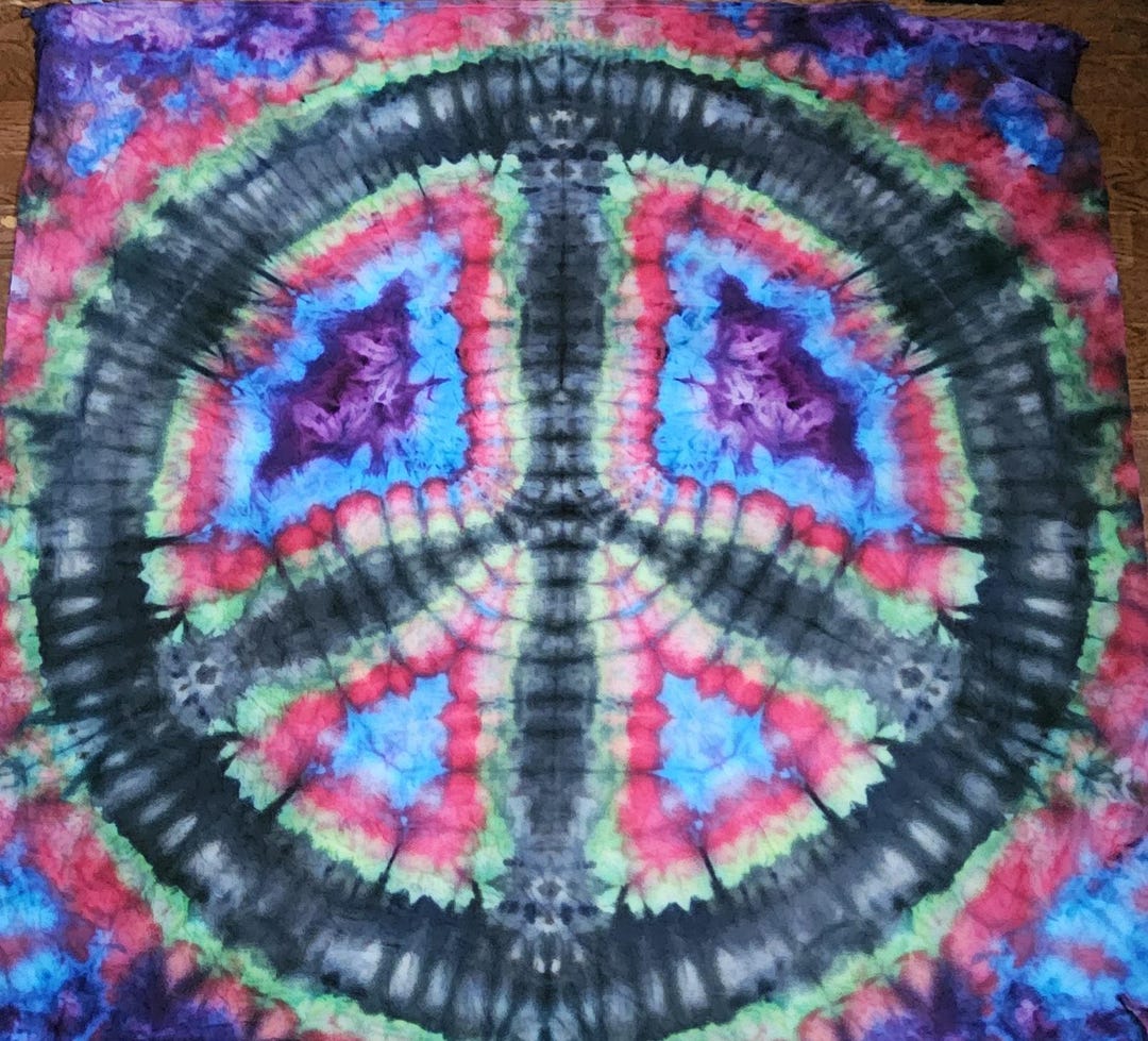 Ice Dyed Peace Sign Tapestry 5'x5' - Etsy