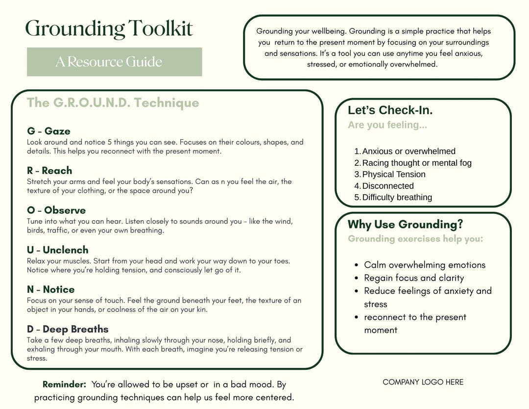 Grounding Toolkit Flyer - Etsy