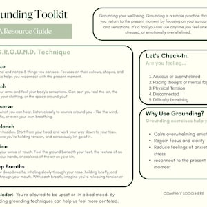Grounding Toolkit Flyer - Etsy