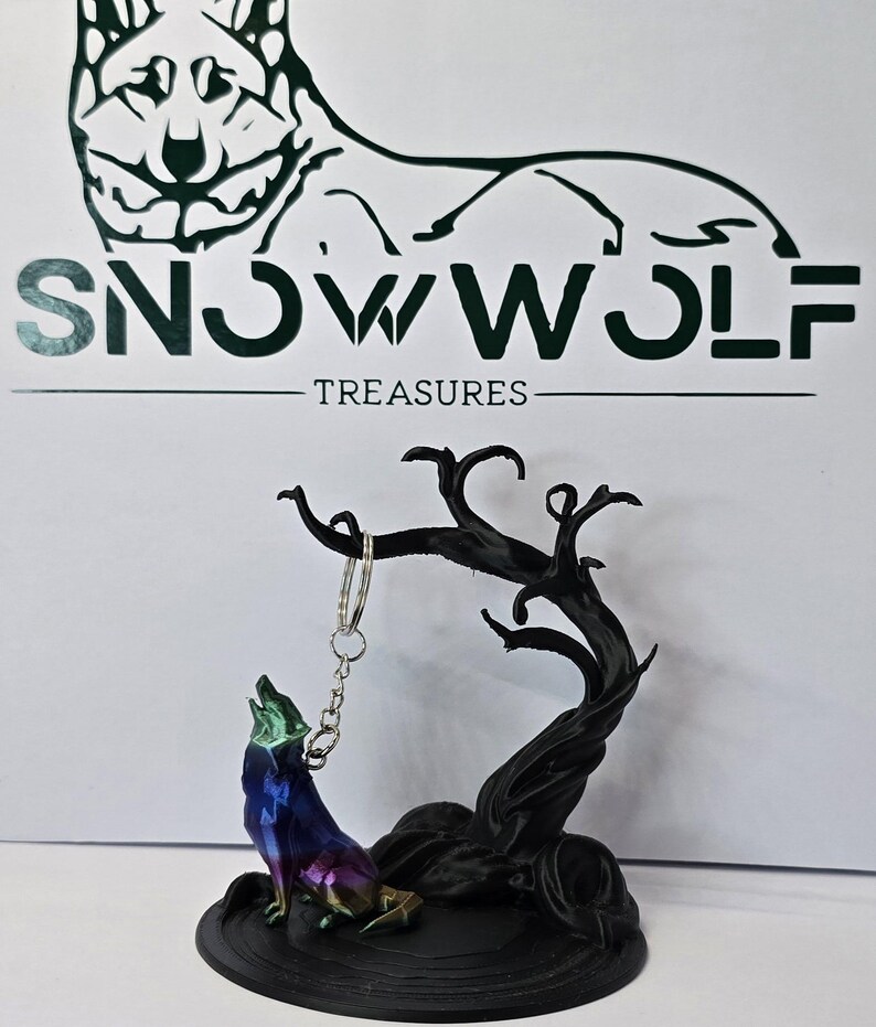 3D Printed Wolf Keychain - Etsy