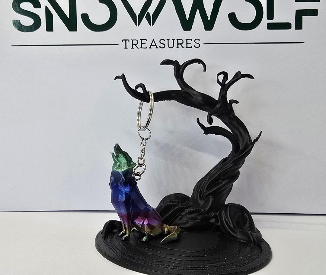 3D Printed Wolf Keychain - Etsy