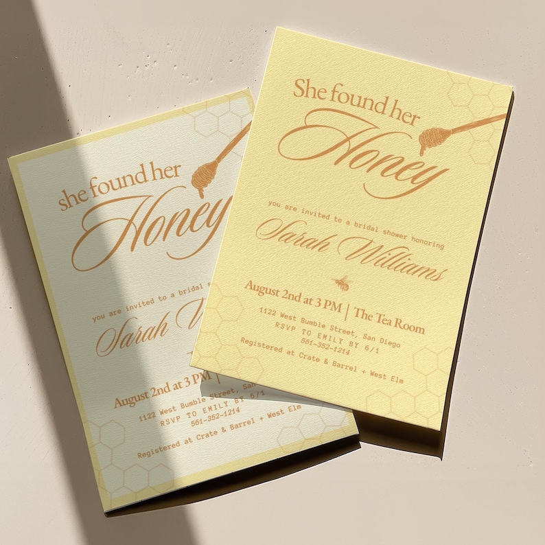 She Found Her Honey Bridal Shower Invitation Template | Bride-to-bee ...