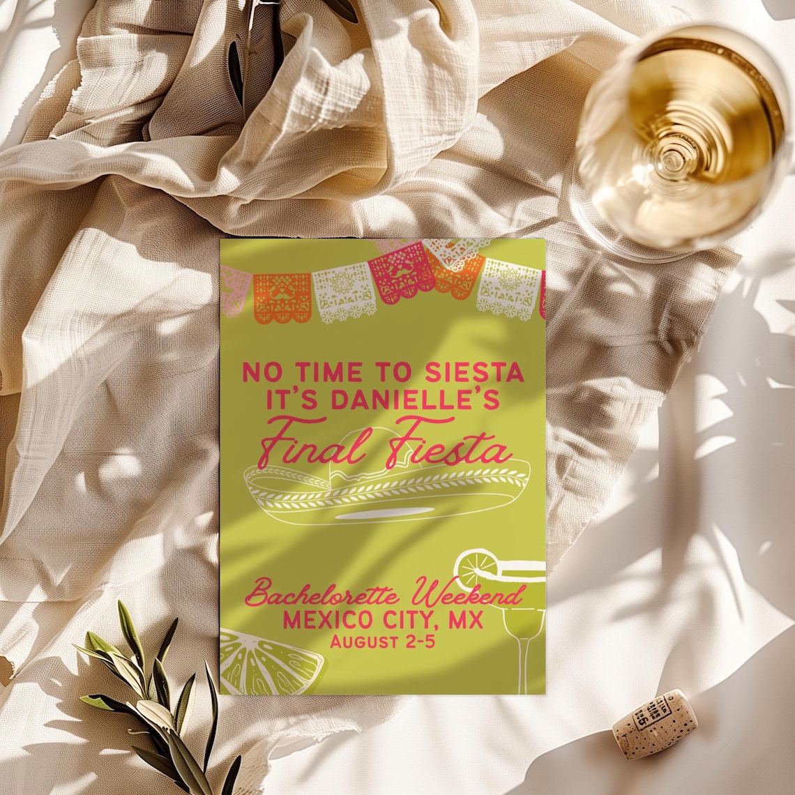 Final Fiesta Bachelorette Weekend Template | Editable Invite ...