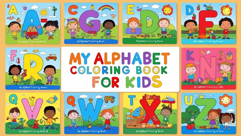 My Alphabet Coloring Book for Kids - Etsy