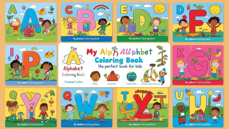 My Alphabet Coloring Book for Kids - Etsy