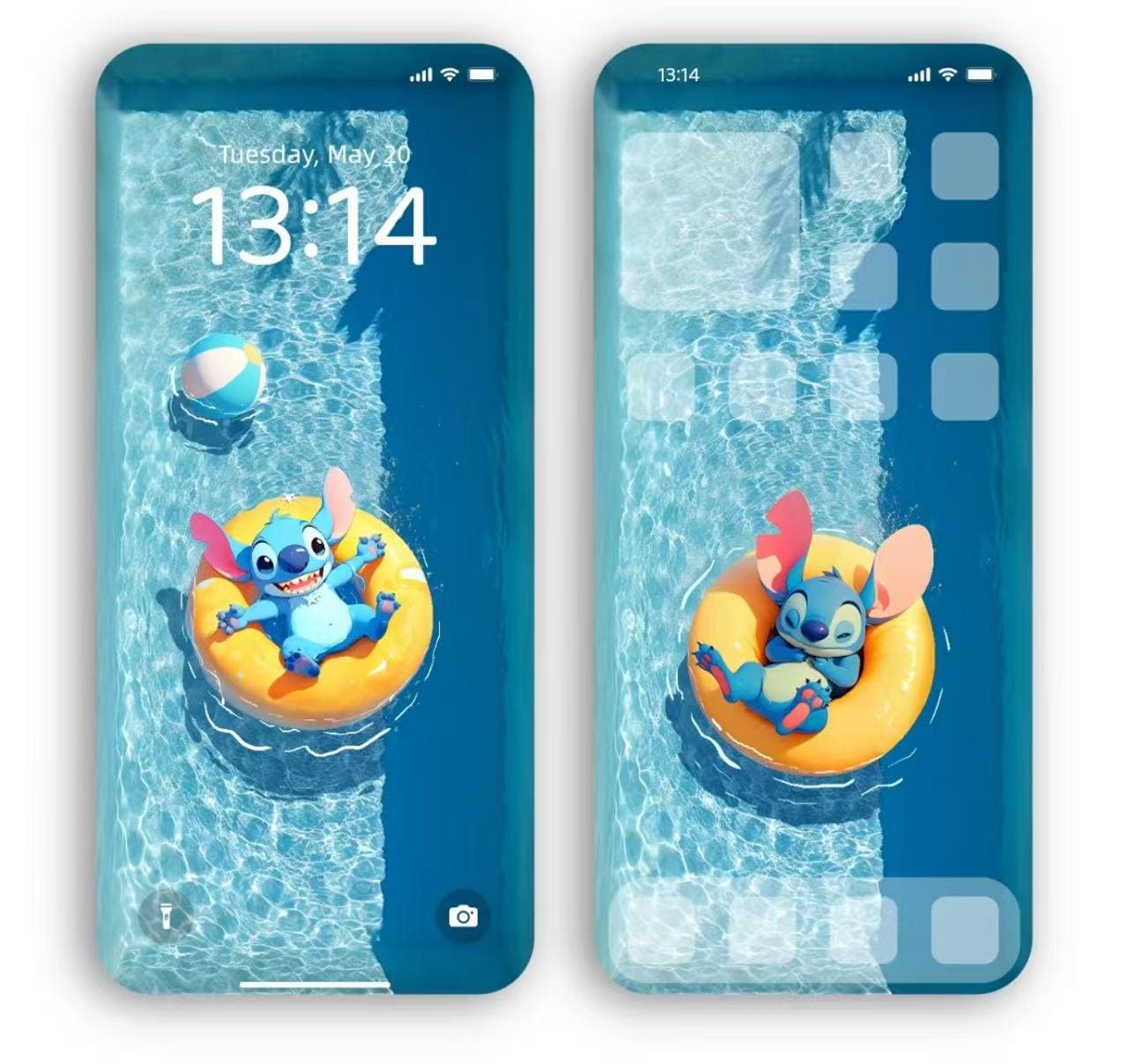 Stitch Pool Day Phone Wallpapers | Cute Stitch Swimming Aesthetic ...