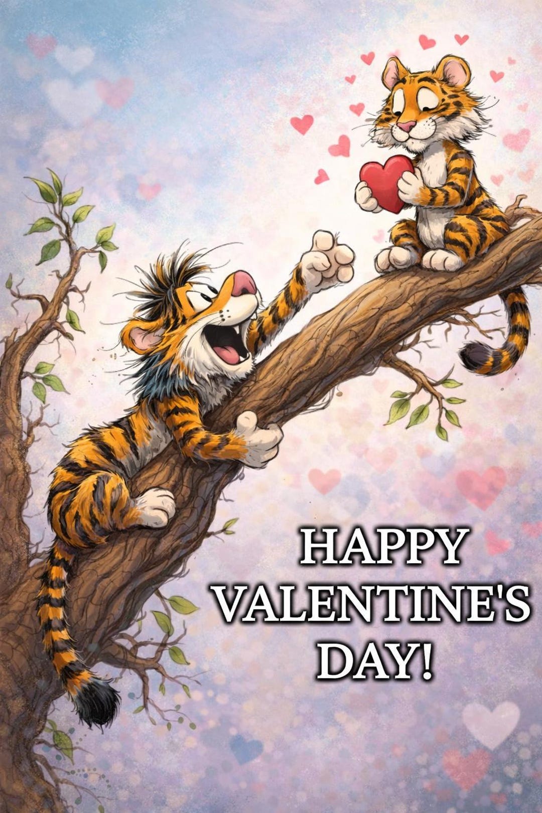 Valentine Tiger Love Story Printable - Etsy