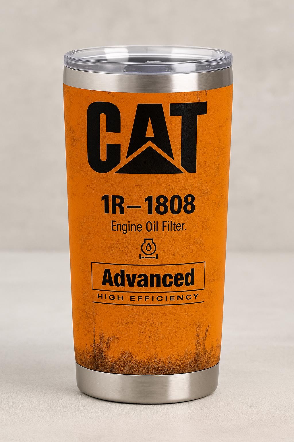 CAT Engine Oil Filter 1R-1808 Poster - Orange Grunge Garage Art ...