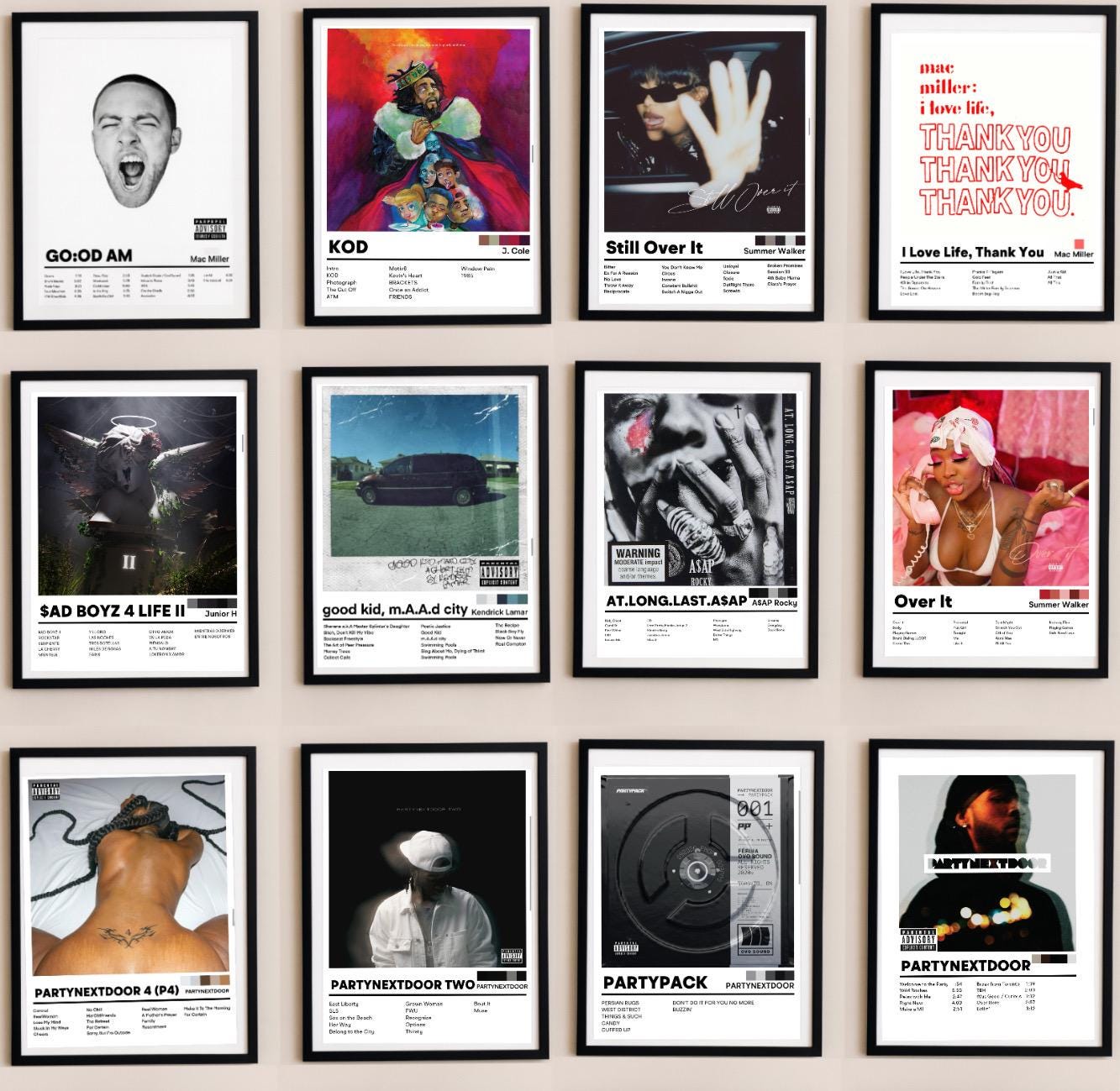 Custom Album Cover FRAMED Posters | Aesthetic Music Wall Art ...