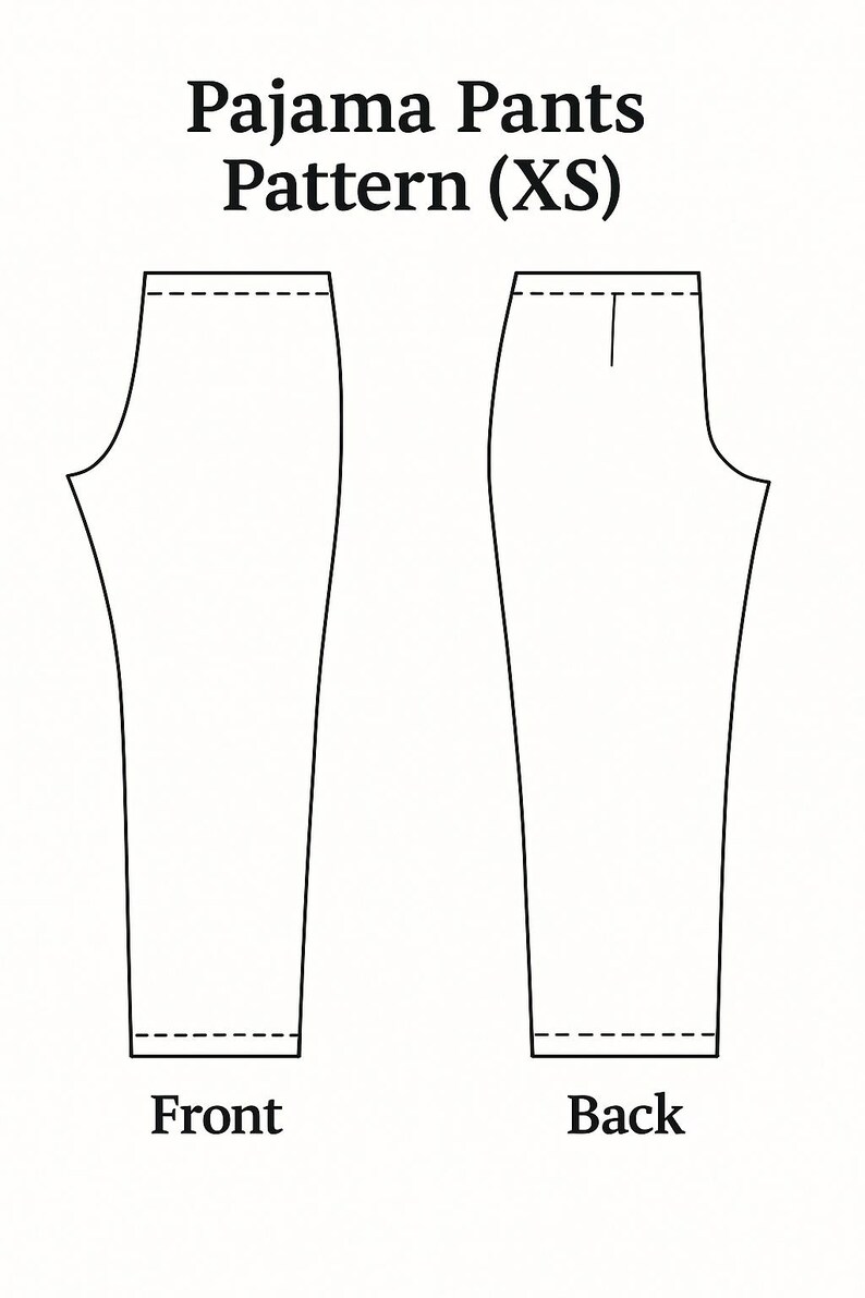 Easy Pajama Pants Sewing Pattern – PDF A4 (XS to XXXL) – Beginner ...