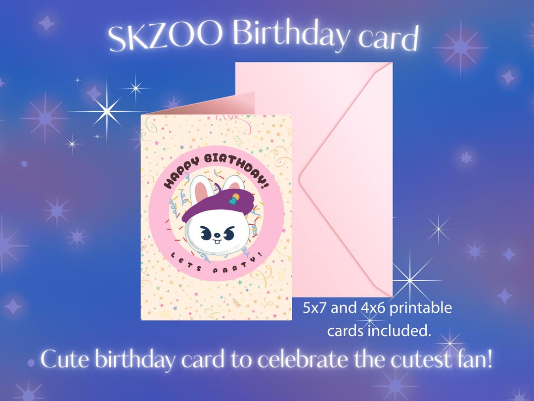 Stray Kids Birthday Card Printable Digital Download -skzoo Leebit- Lee ...