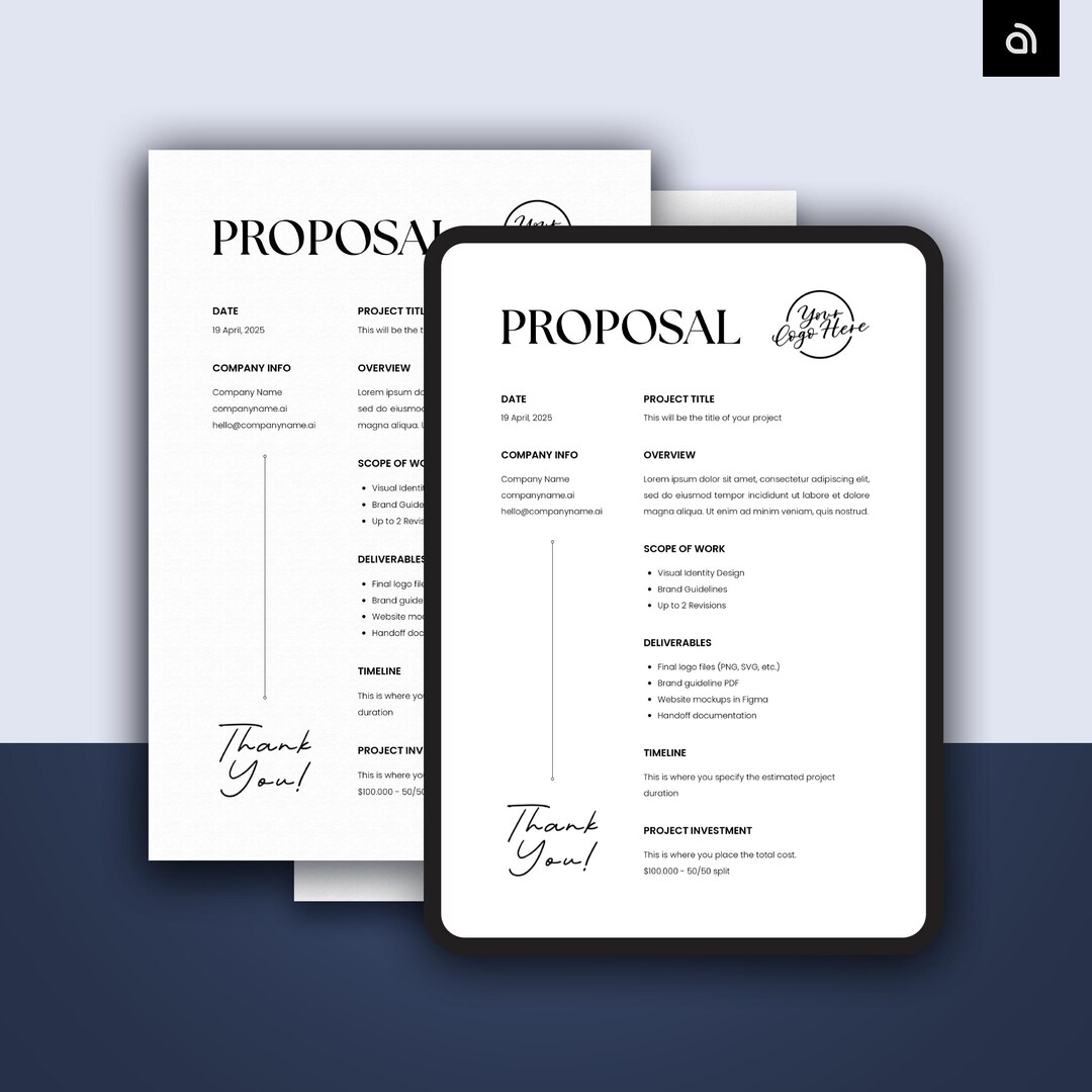 Small Business Digital Proposal Template, Custom Freelancer Canva ...