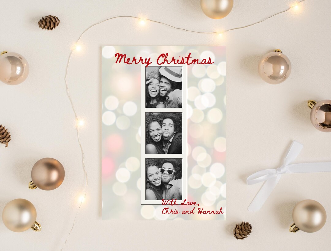 Couple’s Christmas Card, Family Merry Christmas Customizable Template ...