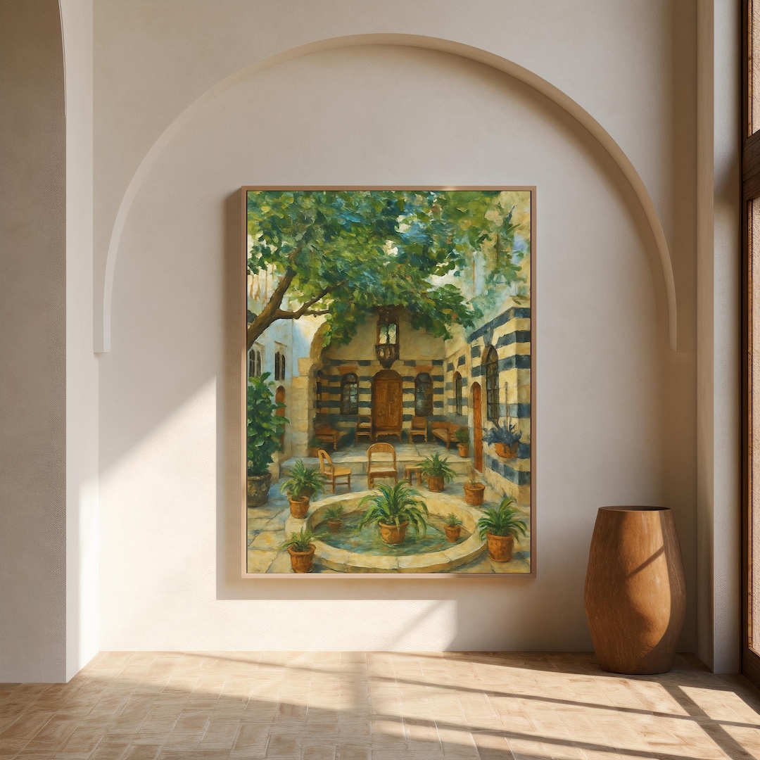 Damascus Courtyard Art Print: Syria Travel Wall Decor (digital Download ...