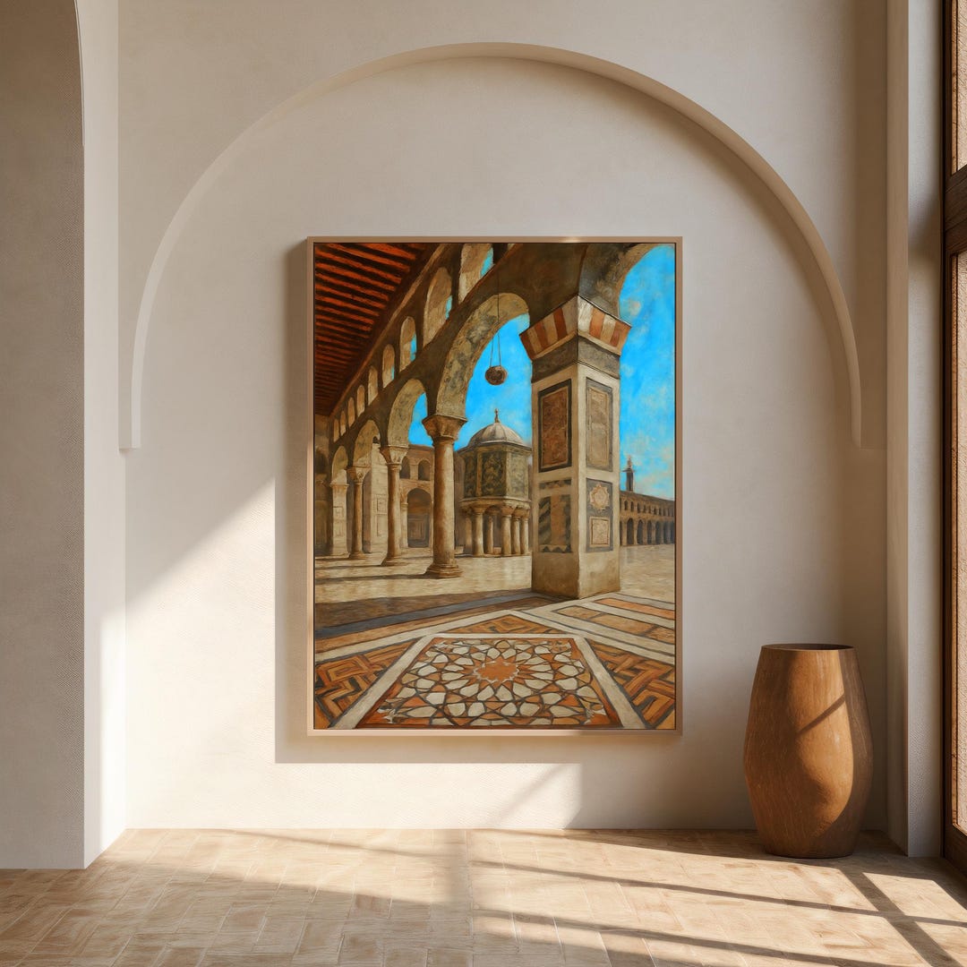 Umayyad Mosque, Syria Wall Art, Acrylic Painting, Syria Art Print ...