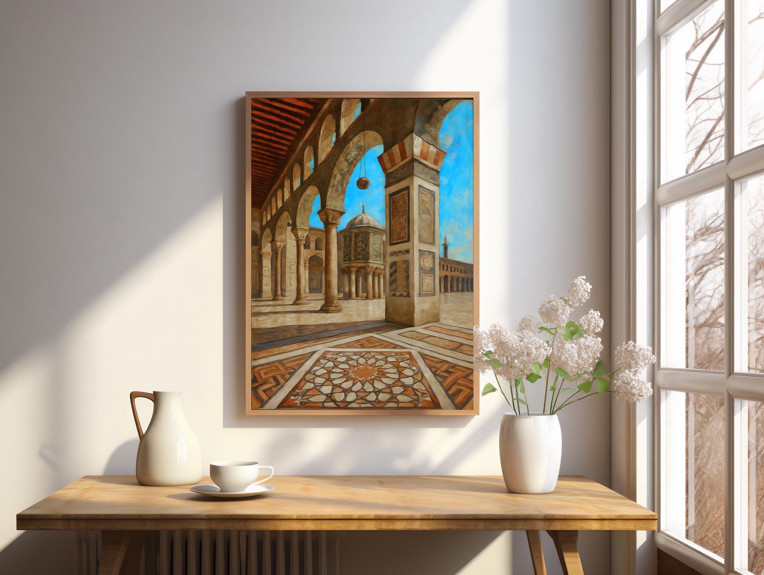 Umayyad Mosque, Syria Wall Art, Acrylic Painting, Syria Art Print ...