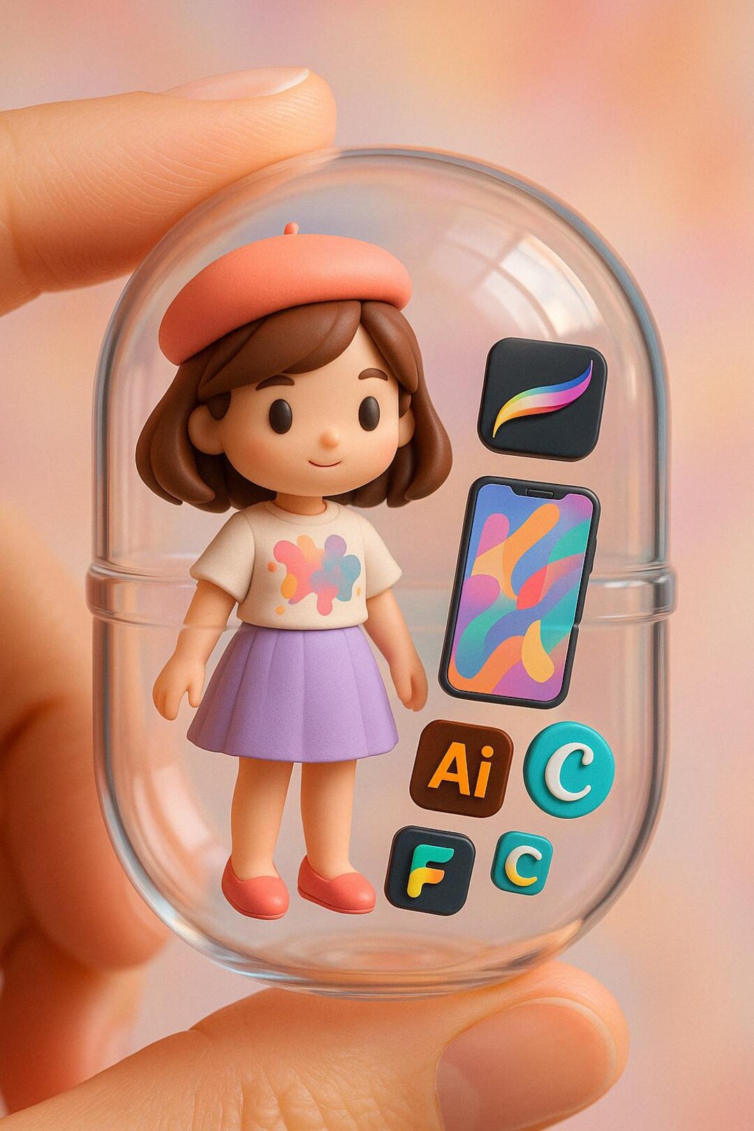 Glass Toy Capsule Doll Custom Portraits - Etsy