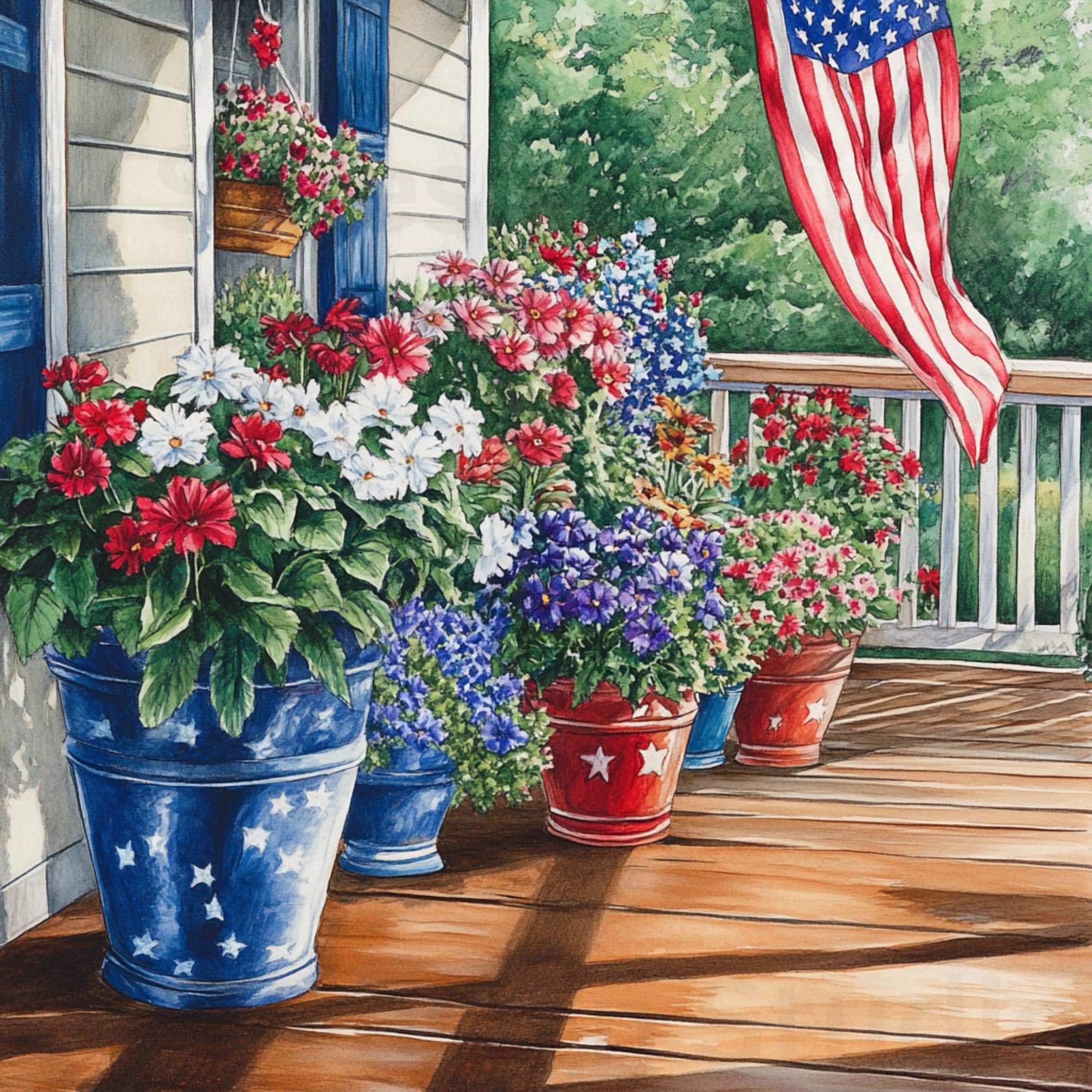 15+ Patriotic Flowers Clipart Bundle, Floral 4th July Illustration ...