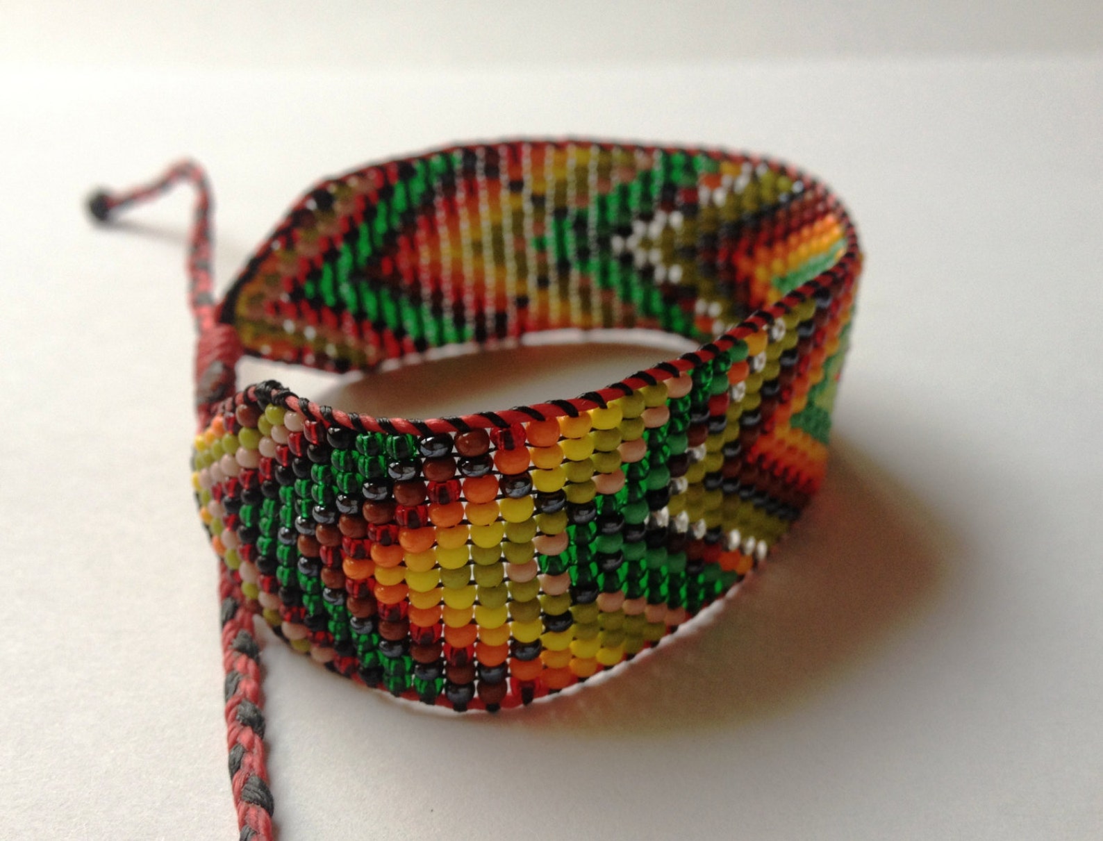 Huichol Native American Inspired Beaded Bracelet With Red - Etsy
